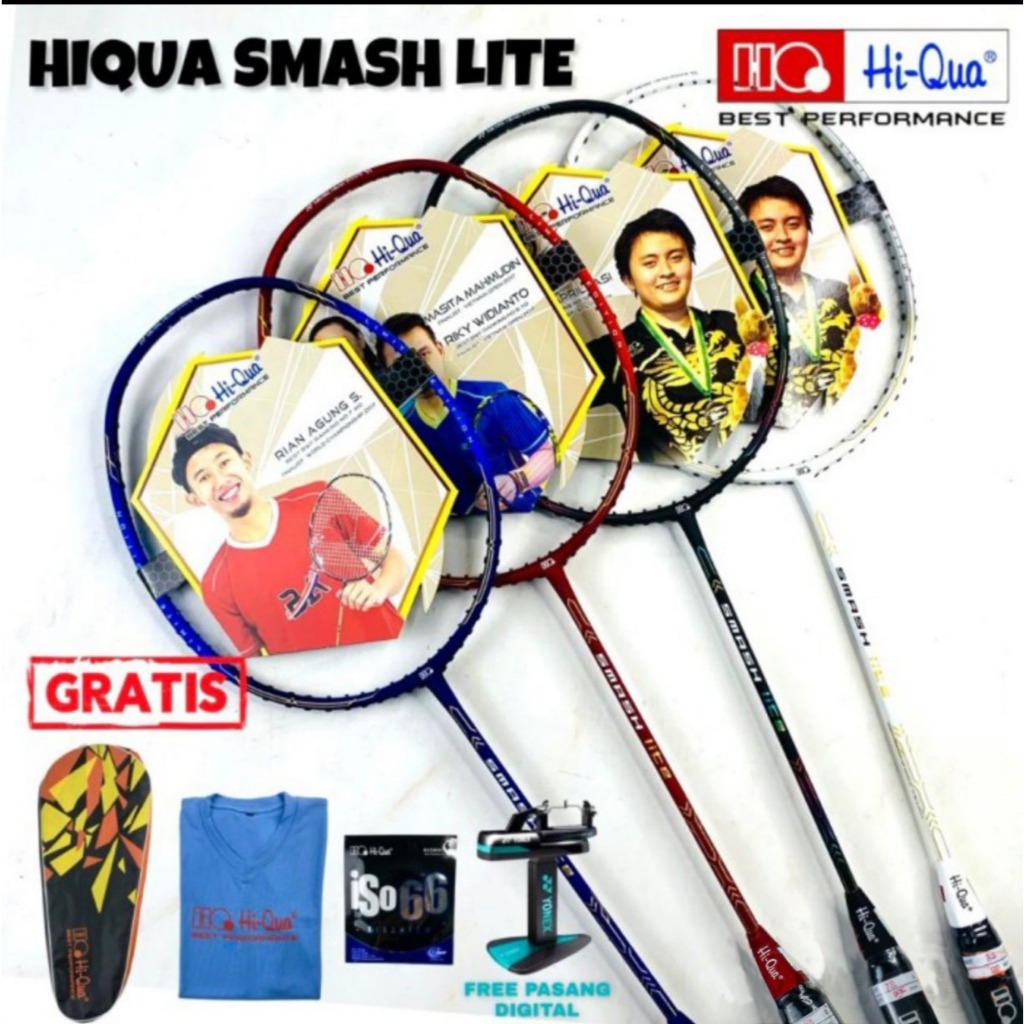 Jual Raket badminton HQ HIQUA HI-QUA SMASH LITE 32LBS TERBARU ORIGINAL ...