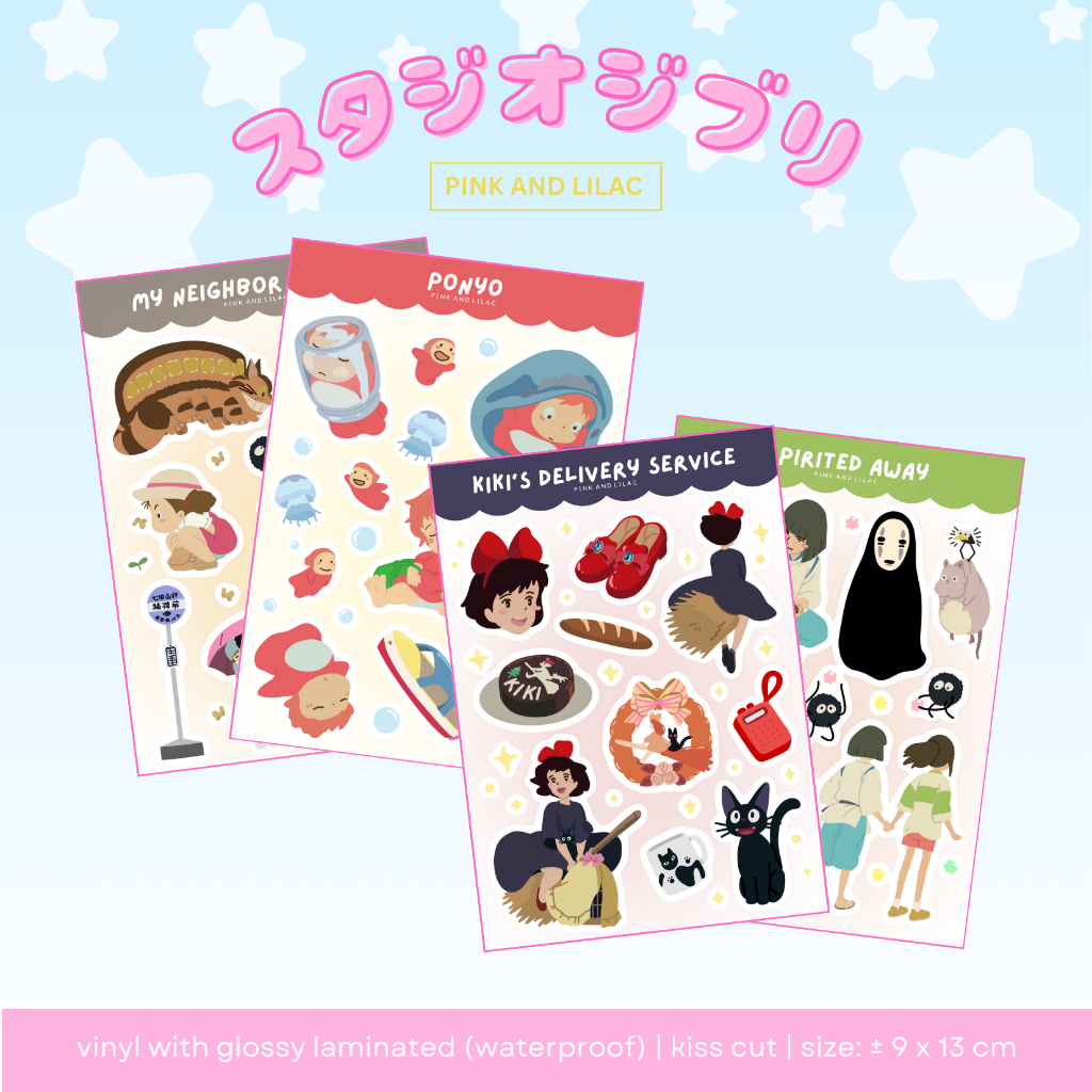 Jual Sticker Studio Ghibli | Totoro, Spirited Away, Ponyo, Kiki’s ...