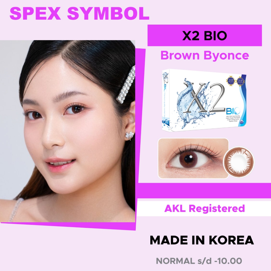 Jual Spex Symbol X2 Bio Softlens Varian Brown Byonce | Shopee Indonesia