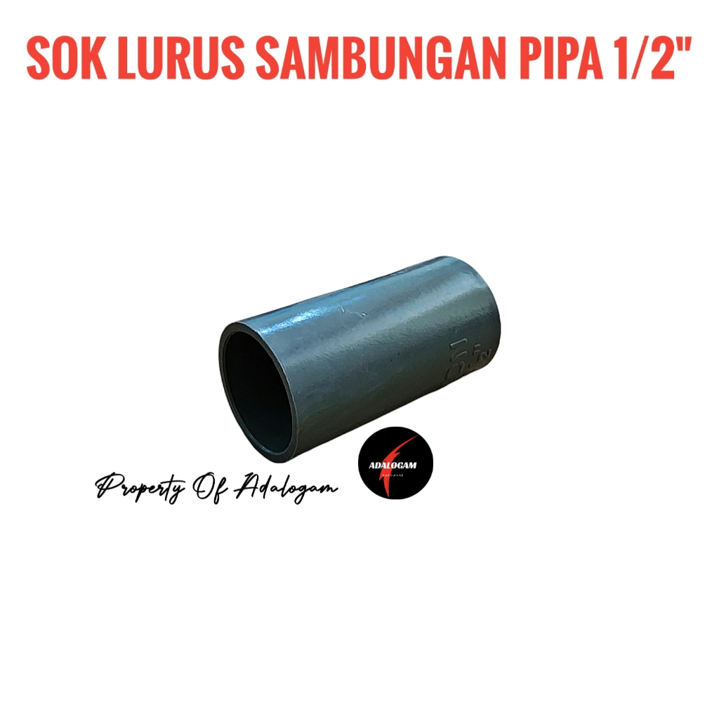 Jual Sok Lurus Sambungan Pipa PVC 1/2 Inch Sok 1/2" Socket Sock ...