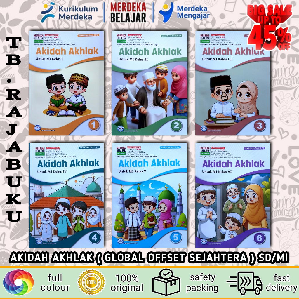 Jual Buku Siswa Pendamping AKIDAH AKHLAK, KMA 450 Kelas 1,2,3,4,5,6 SD Kurikulum Merdeka ...