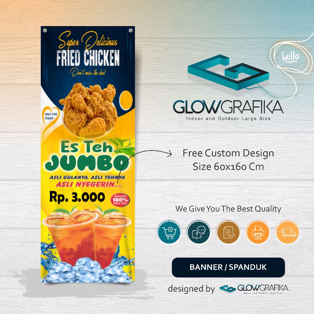 Jual Cetak Spanduk Banner Fried Chicken | Shopee Indonesia