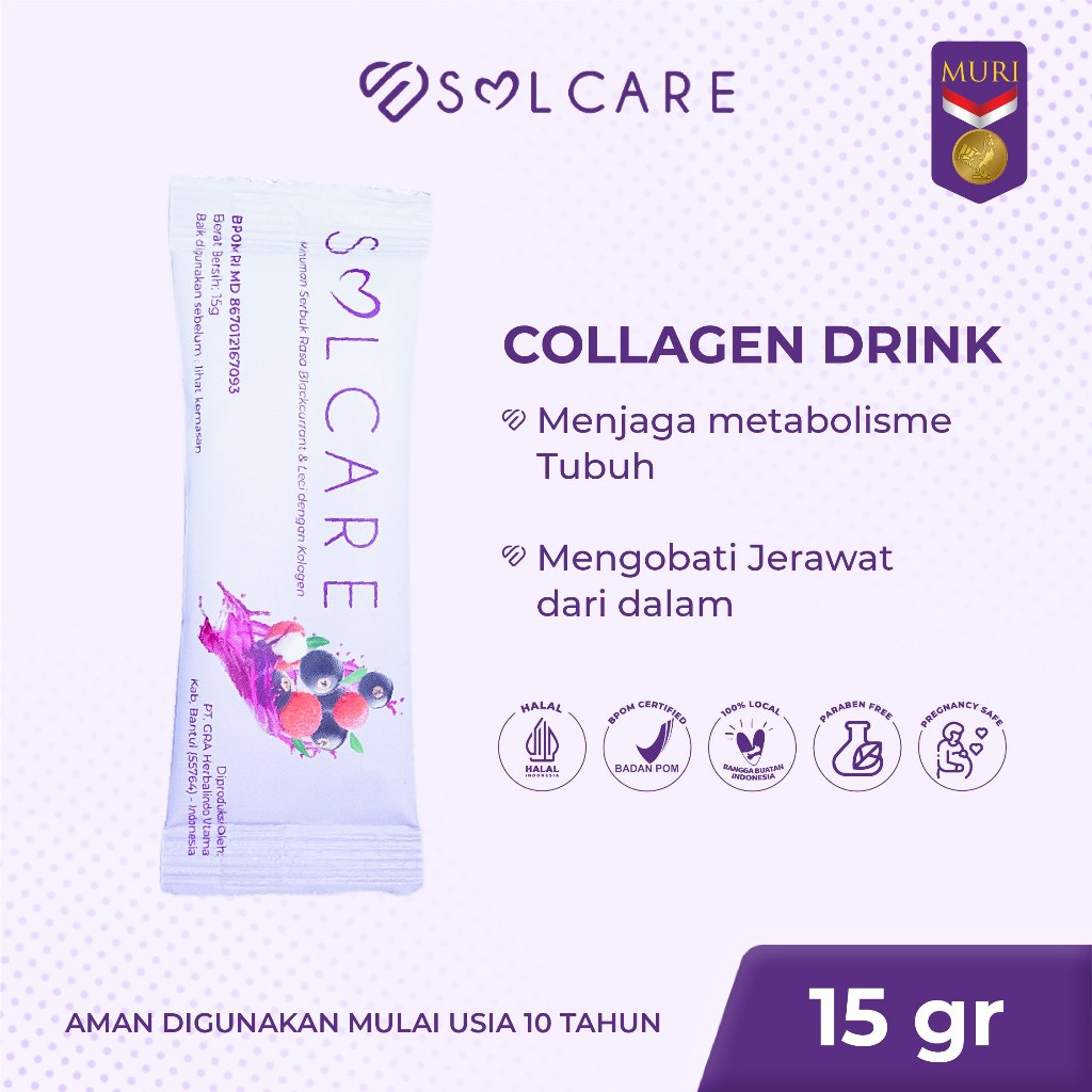Jual [COD] Solcare Collagen Drink - 1 Sachet Suplemen Pemutih Kulit dan ...