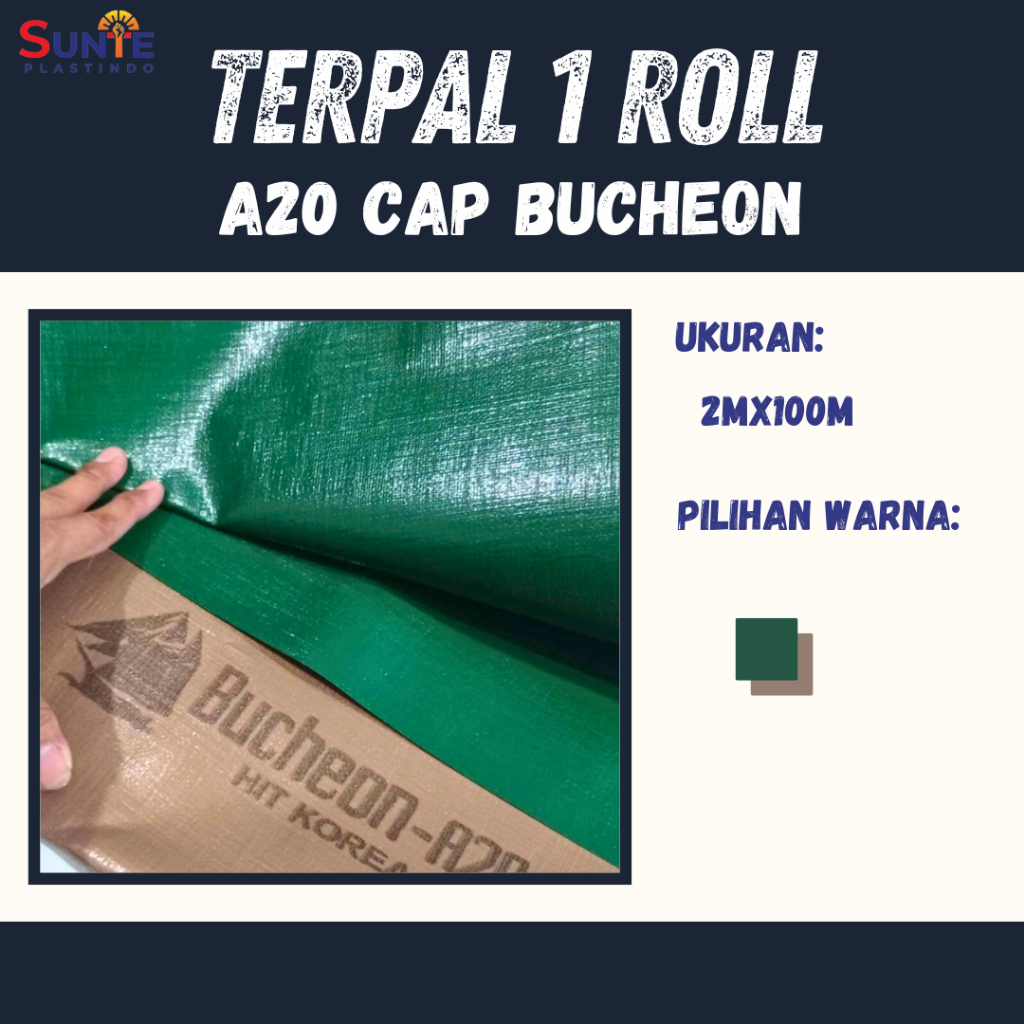 Jual TERPAL PLASTIK A20 CAP BUCHEON UKURAN SATU ROLL 2x100M | Shopee ...