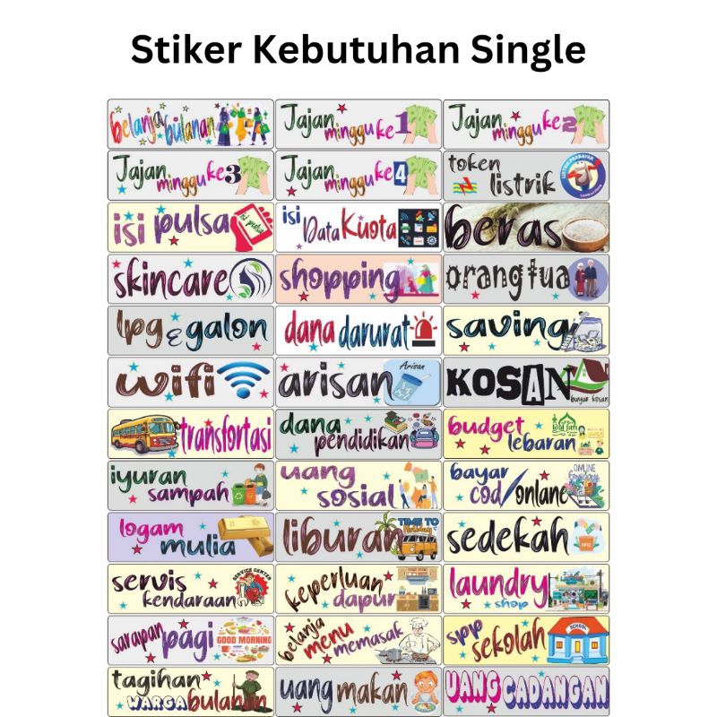 Jual Stiker Dompet Budgeting Single Kebutuhan Organizer Keuangan ...