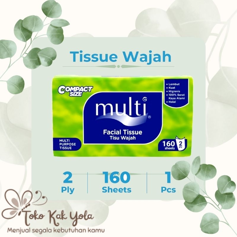 Jual Tissue Facial MULTI Soft Pack 160 sheet Harga (ECER/PCS) / Tisu ...