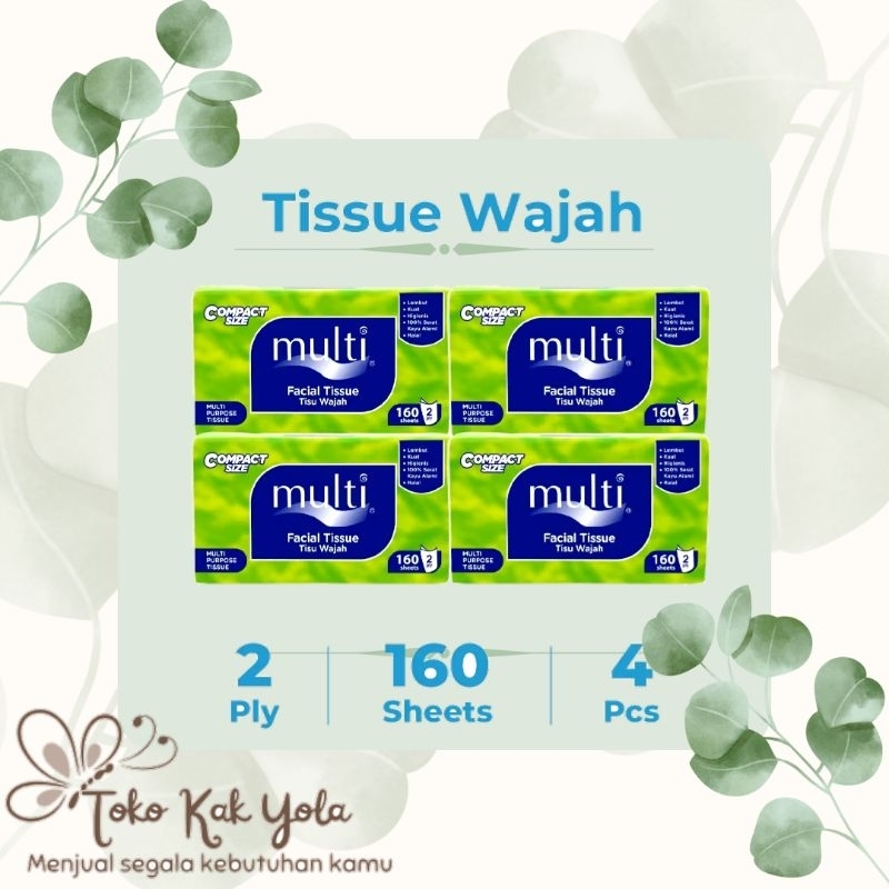 Jual Paket Tissue Facial MULTI Soft Pack 160 sheet / Tisu Wajah Multi ...