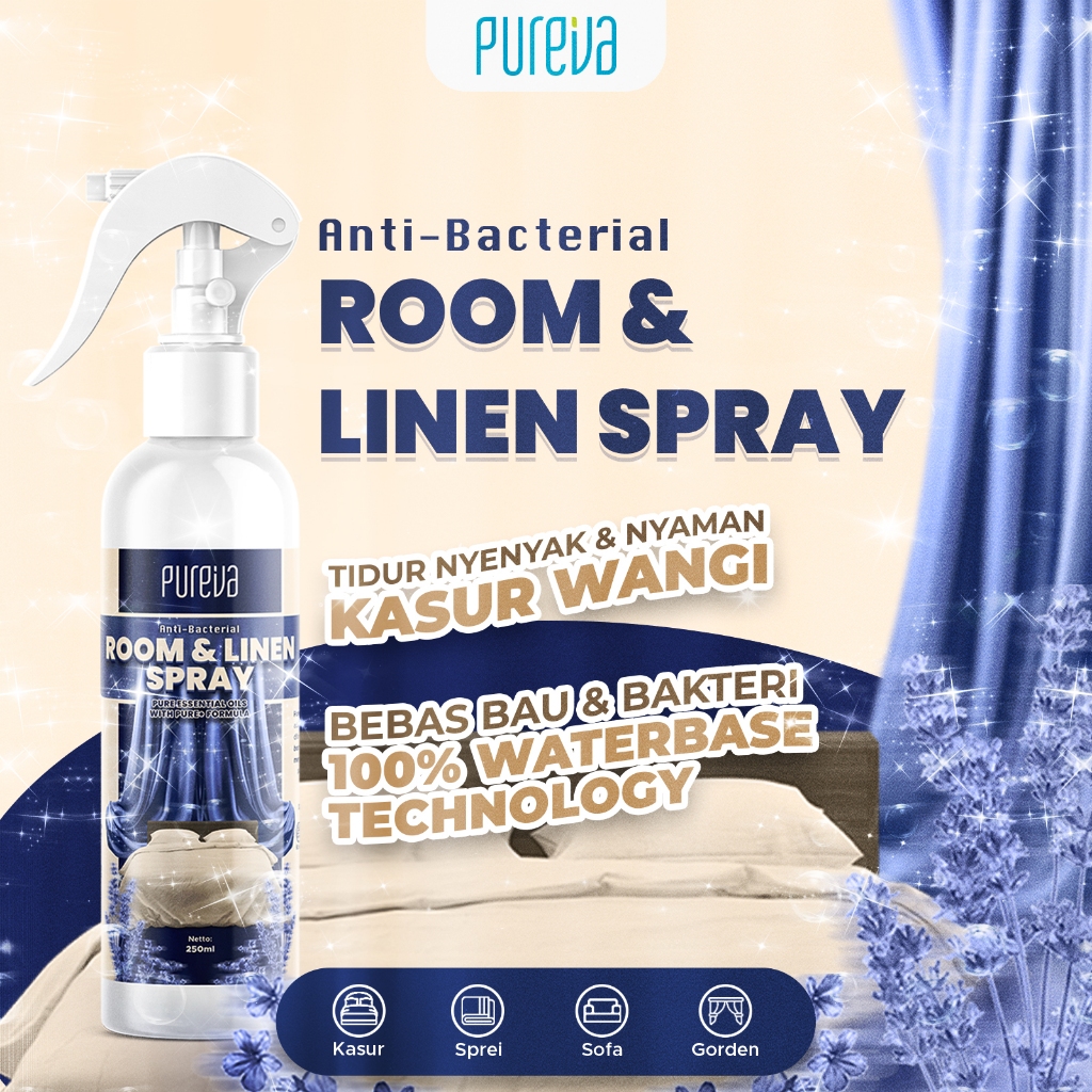 Jual Pureva Room & Linen Spray - Pengharum Ruangan Anti Bau dan Bakteri ...