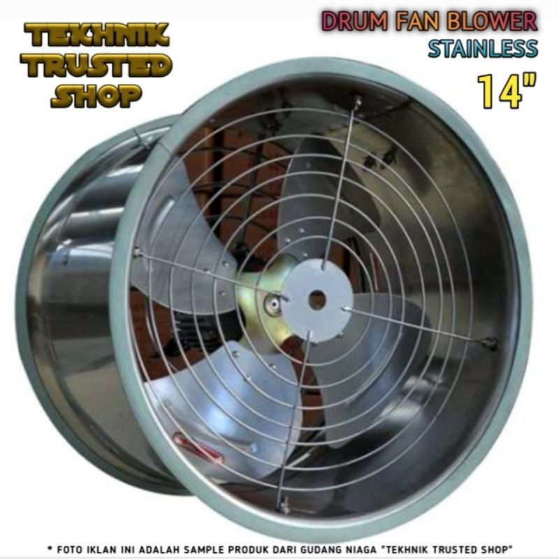 Jual Drum Fan axial stainles 14" kipas blower ventilator hisap buang ...