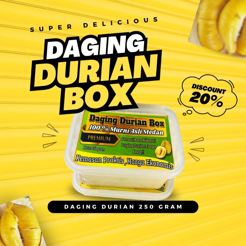 Jual Daging durian original box frozen ekonomis 250gram | Shopee Indonesia