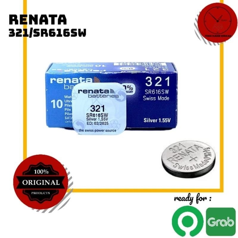Jual baterai Renata sr 616 sw / 321 original ( 1 pcs ) | Shopee Indonesia