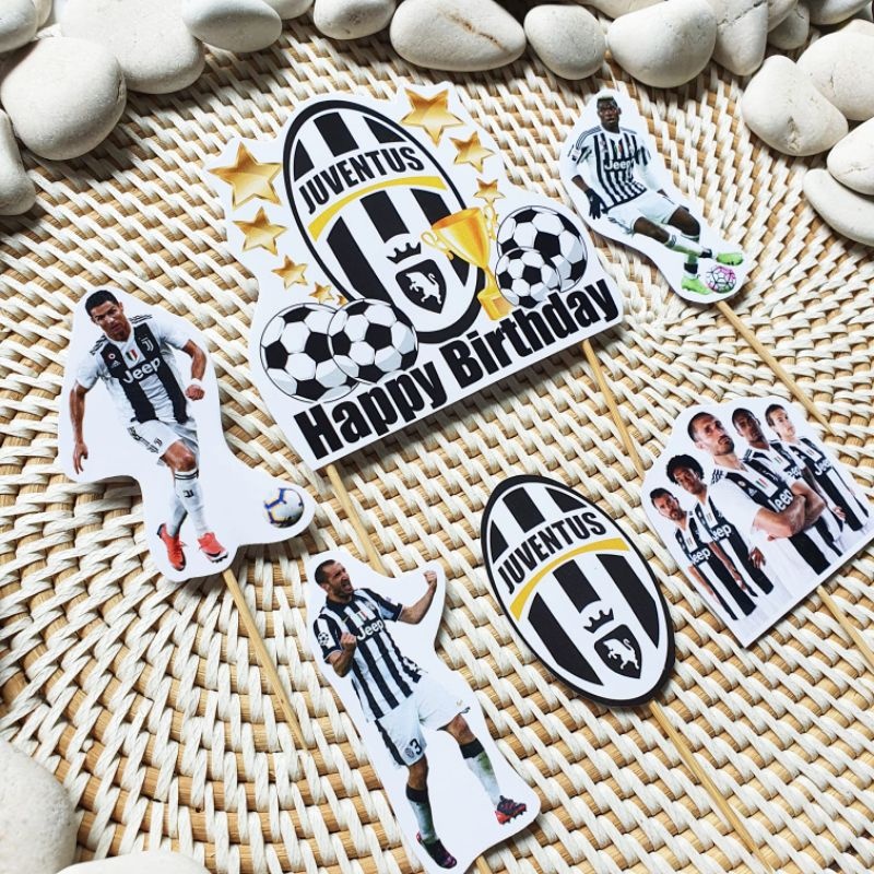 Jual hiasan kue ulang tahun cake topper tema Juventus FC | Shopee Indonesia