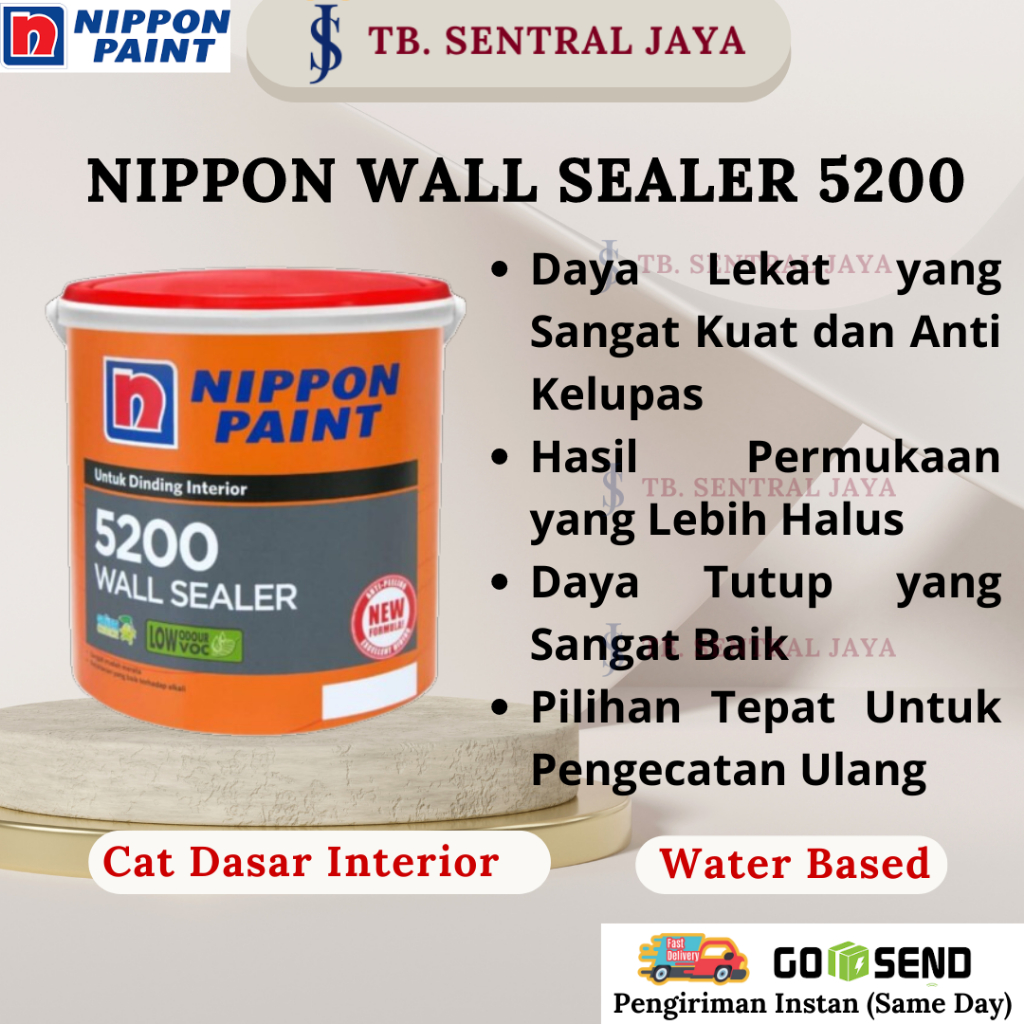 Jual Wall Sealer 5200 Nippon Paint 4 Kg/ Cat Dasar Interior/Cat Dasar ...