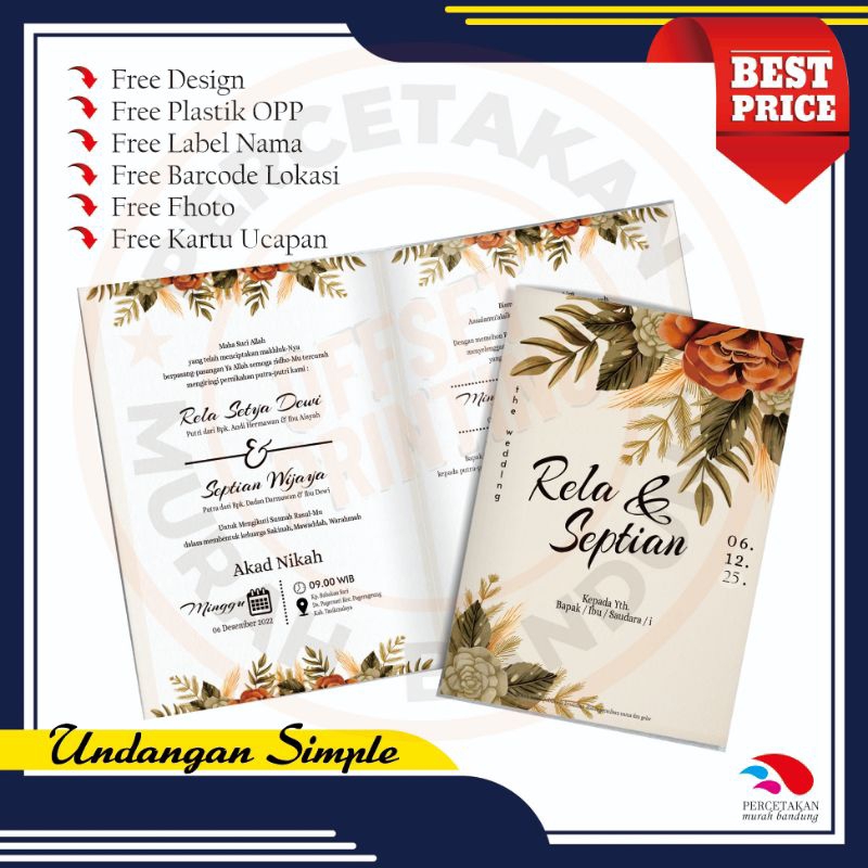 Jual Undangan murah undangan simple undangan bagus undangan elegan ...