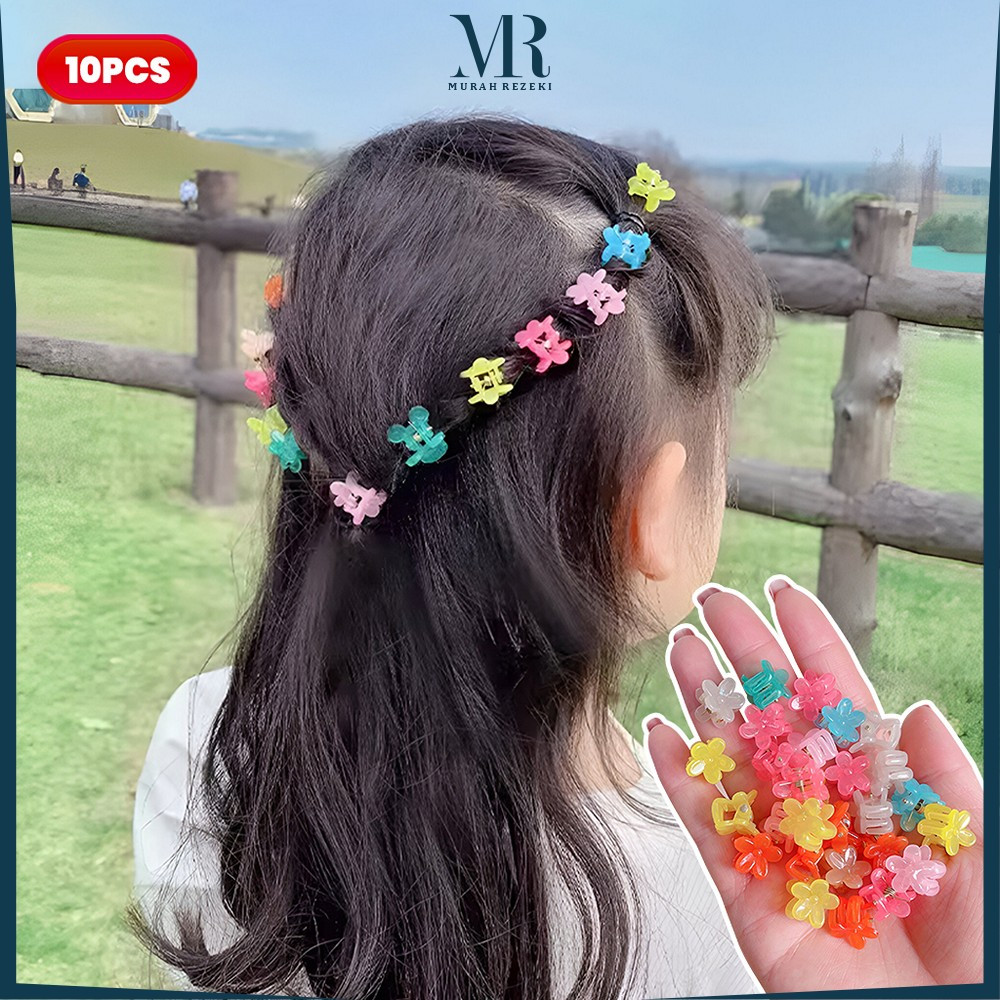 Jual Set Jepit Rambut Mini Anak Isi 10Pcs Motif Bunga Colorfull ...