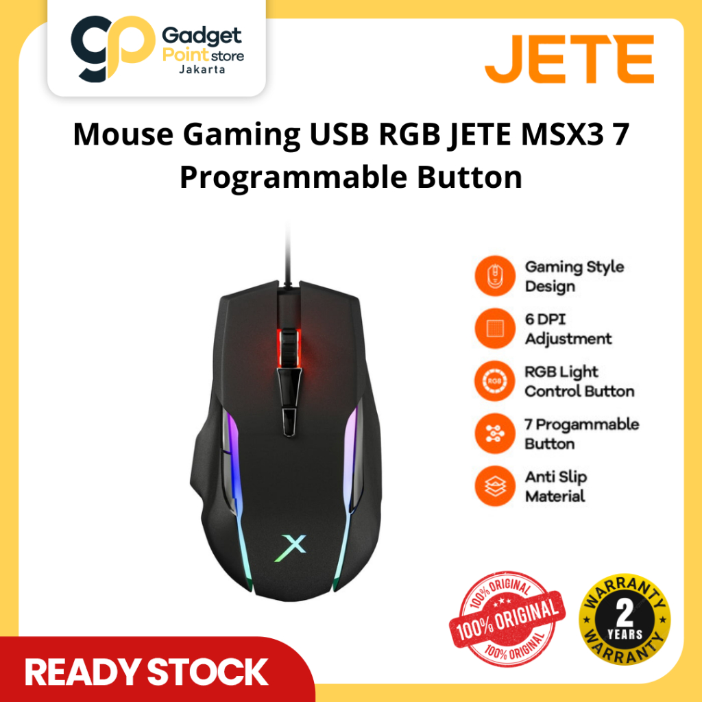 Jual Mouse Gaming RGB Jete MSX3 7 Programmable Button | Garansi 2 Tahun ...
