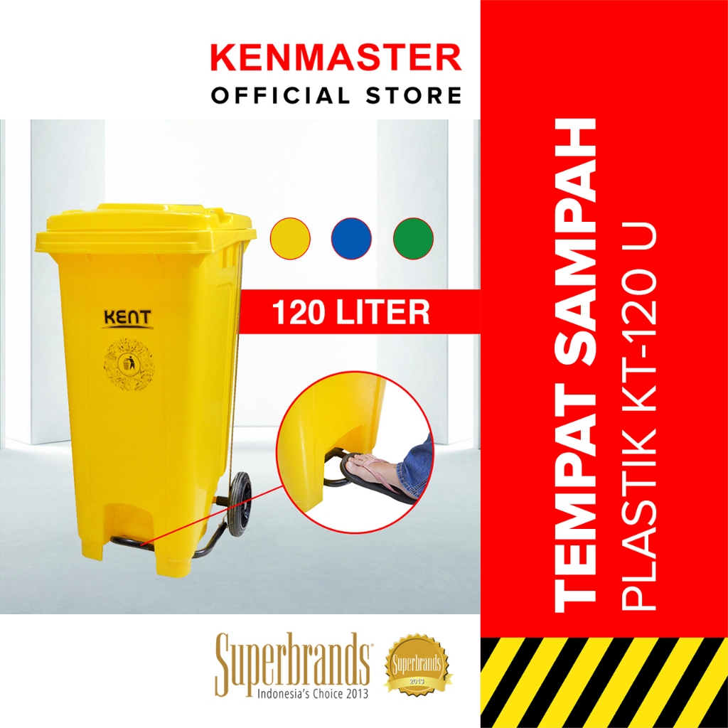 Jual Kent Tempat Sampah Plastik KT-120 U / Tong Sampah 120 Liter | Shopee Indonesia