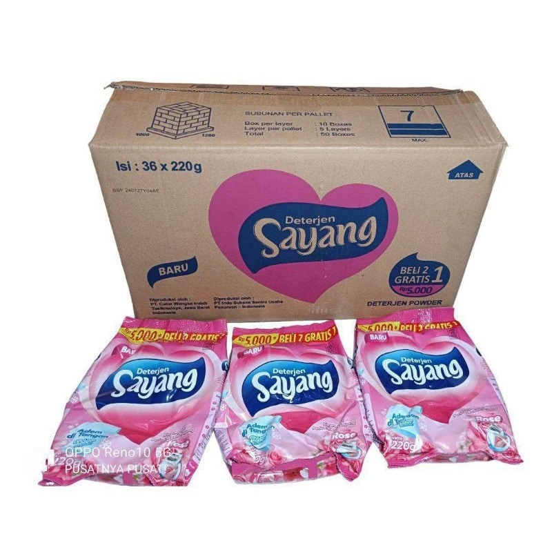 Jual Detergen Sayang 220gr (PAKET 3Bungkus ) | Shopee Indonesia