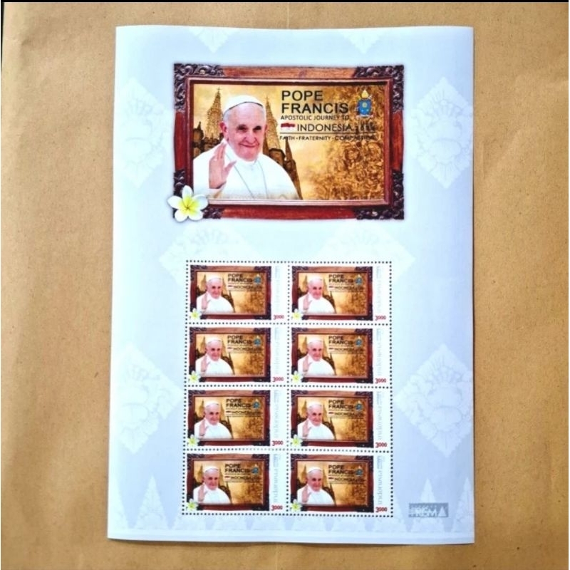 Jual prangko Prisma mini sheet Pope Francis Apostolic Journey Paus ...
