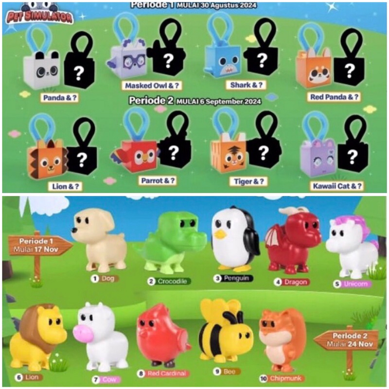 Jual Mainan Happy Meal McD Toys Adopt Me! Pet Simulator McDonald Toy ...