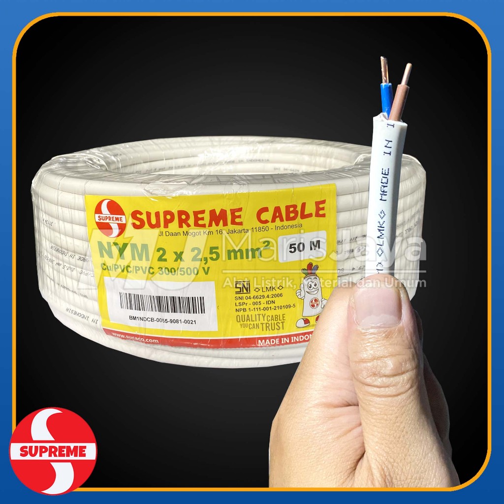 Jual (PER METER) Kabel Tunggal SUPREME NYM 2x2,5 2x2.5 mm | Shopee Indonesia