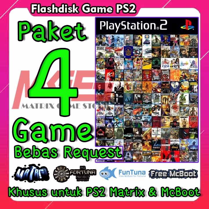 Jual Paket 4 Game Flashdisk Game PS2 PS 2 Matrix McBoot Bebas Request | Shopee Indonesia