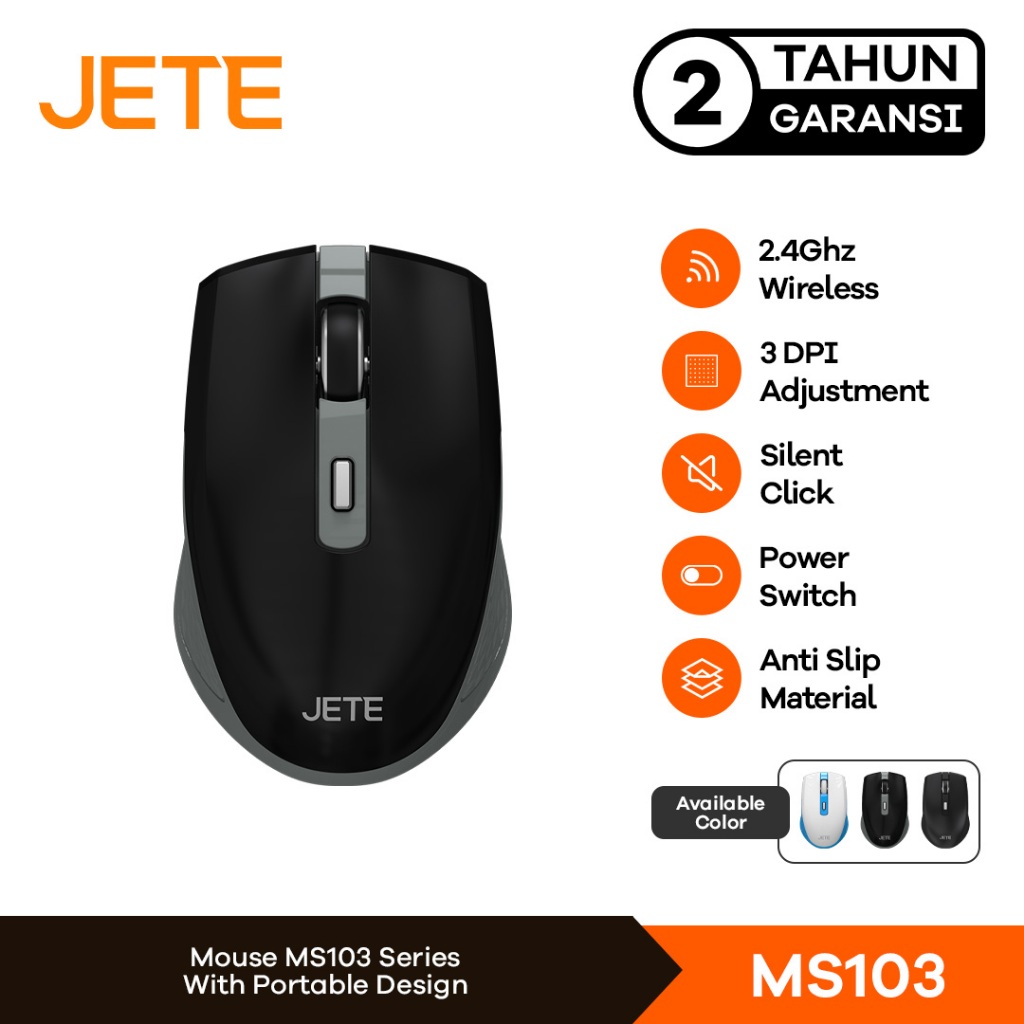 Jual JETE MS103 Mouse Wireless with 3 Level DPI Silent Click - Garansi ...