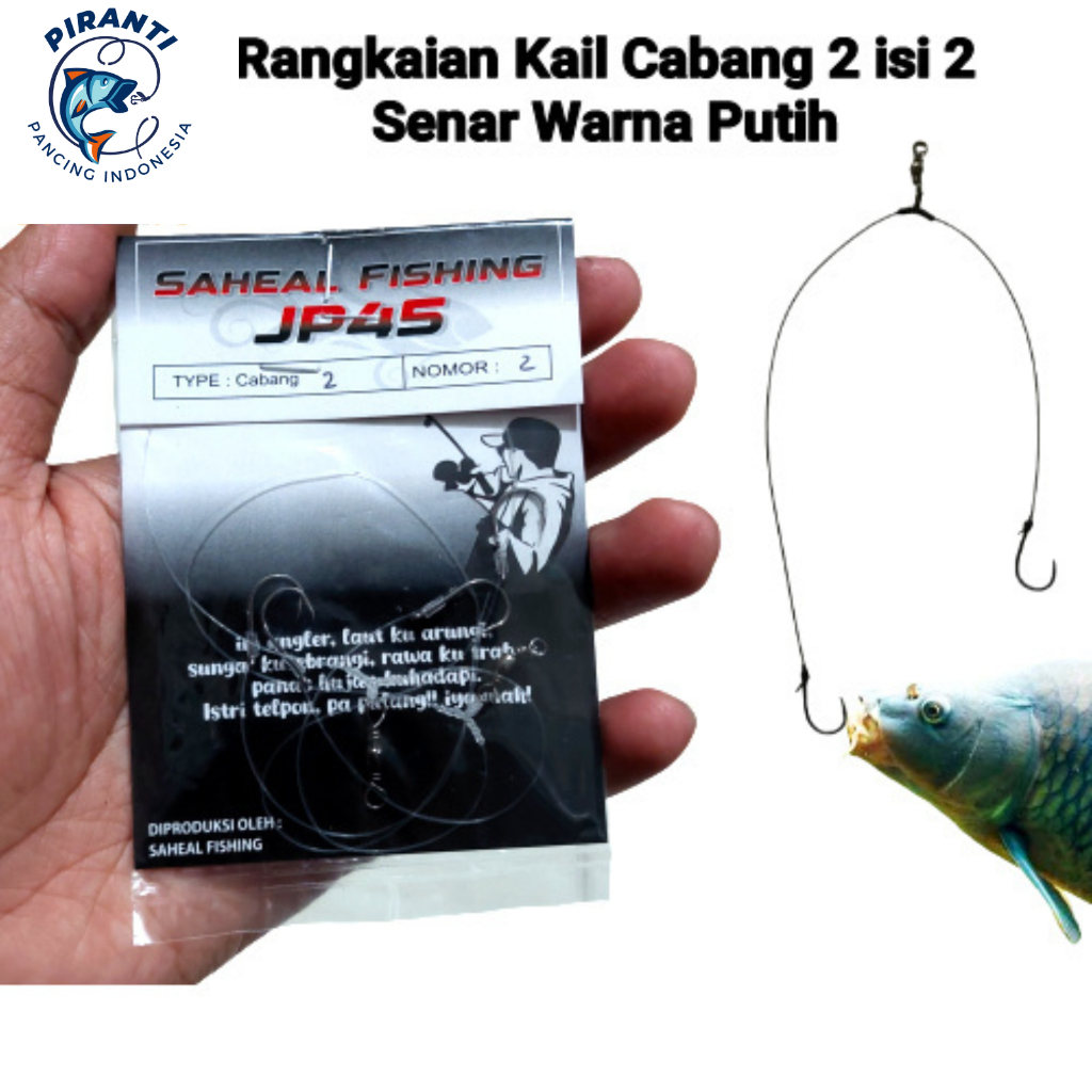 Jual Rangkaian Kail Cabang 2 isi 2 Jp45 Ikan Mas Gurame Senar Putih Bening | Shopee Indonesia