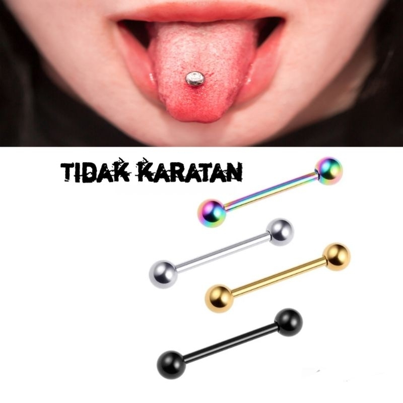 Jual Anting Barbell Lidah - Anting Lidah Pria Dan Wanita - Piercing ...