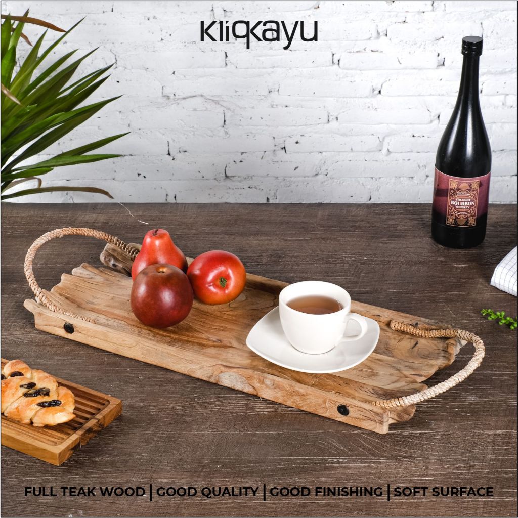 Jual KLIQKAYU Wooden Serving Tray Kayu Jati Teak Wood Nampan Kayu ...