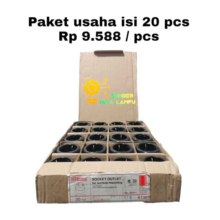 Jual PAKET USAHA ISI 20 PCS STOP KONTAK CLASSIC OUTBOW BULAT BROCO 6130 ...