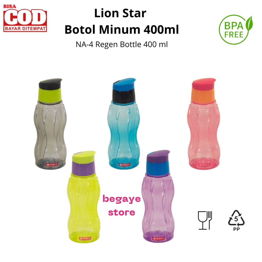 Jual Lion Star Botol Minum Anak Sekolah NA-4 Regen Bottle 400 ml ...