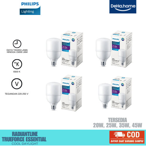 Jual Lampu Philips Radiantline TrueForce Essential 20W, 25, 35W, E27 6500K Putih | Shopee Indonesia