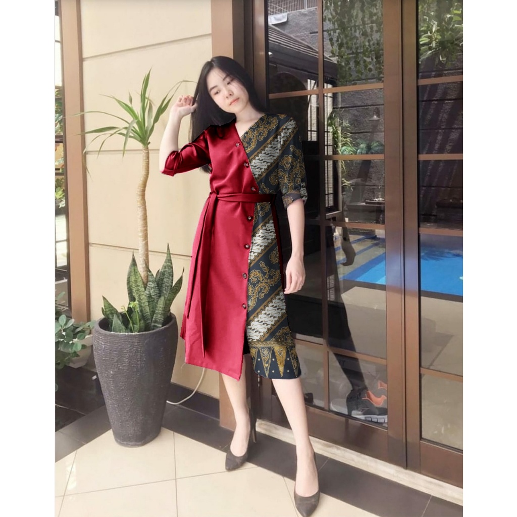 Jual KLOWI-DRESS NATAL TERBARU-DRESS BATIK TERBARU-GAUN NATAL TERBARU ...