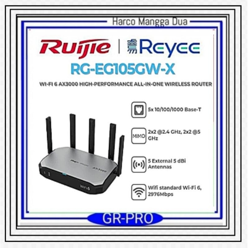 Jual Ruijie Reyee RG EG105GW X wifi 6 AX3000 high peformance all in one wireless router | Shopee ...
