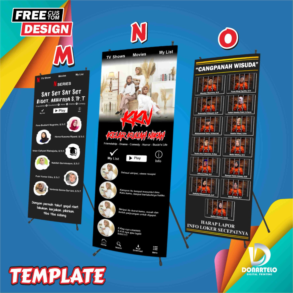 Jual FREE DESAIN Cetak X Banner 160cm X 60cm 1 hari jadi, BANNER WISUDA ...