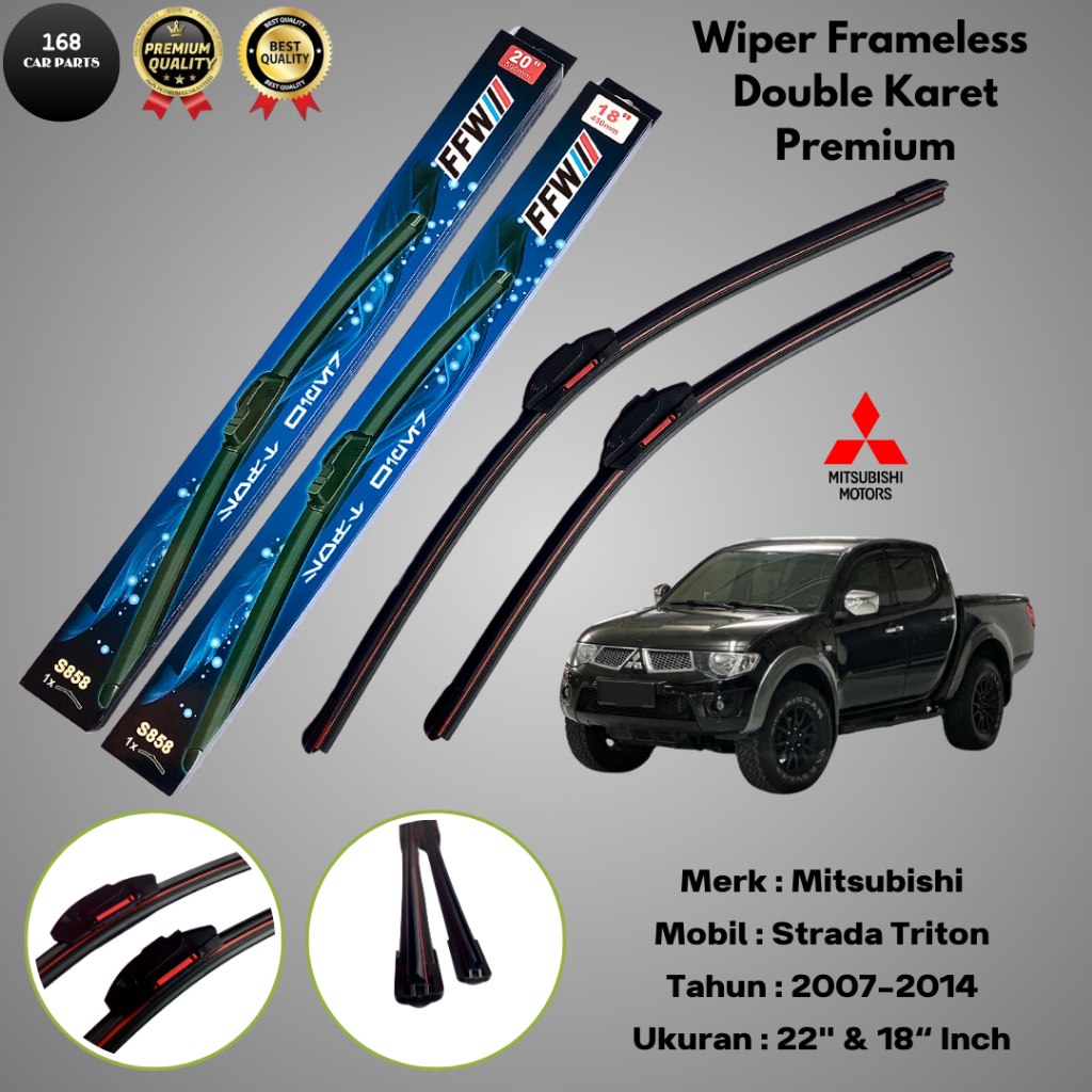 Jual Wiper Frameless ProShield Premium Double Karet untuk Mitsubishi ...