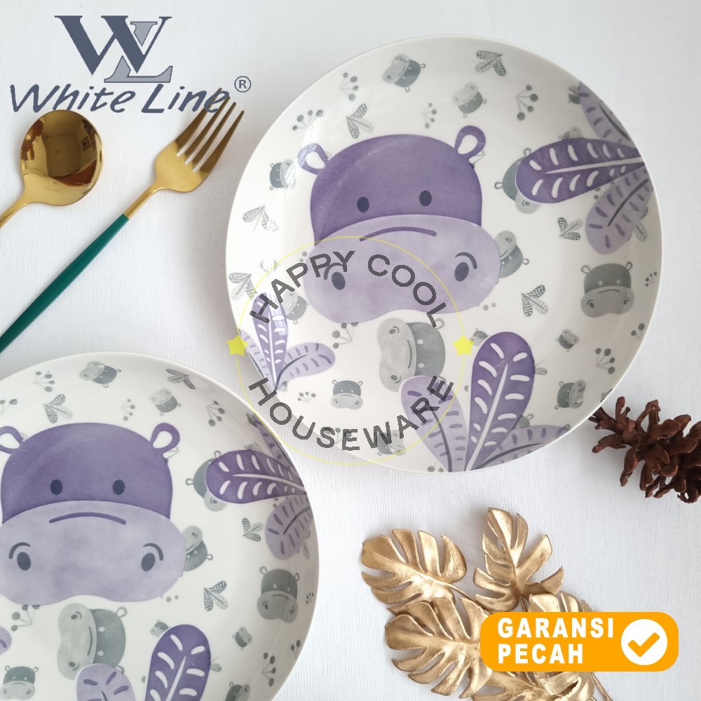 Jual WHITE LINE 1pcs Plate Fruit Shape 8in Hippo Piring Buah Piring ...