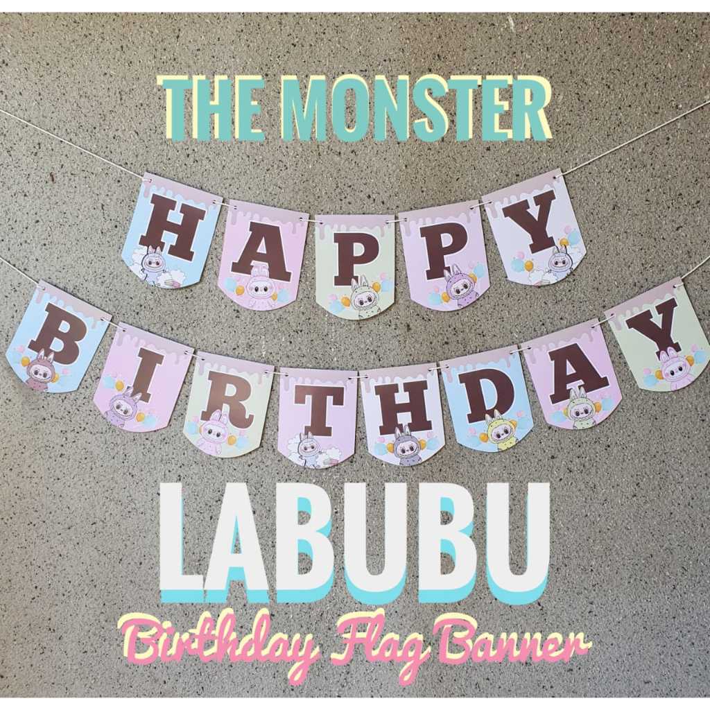 Jual Labubu Flag Banner Bunting Happy Birthday Dekorasi Pesta Hiasan ...