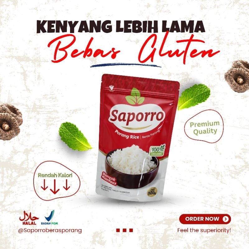 Jual BERAS PORANG SAPORRO SEDUH 40g | Shopee Indonesia