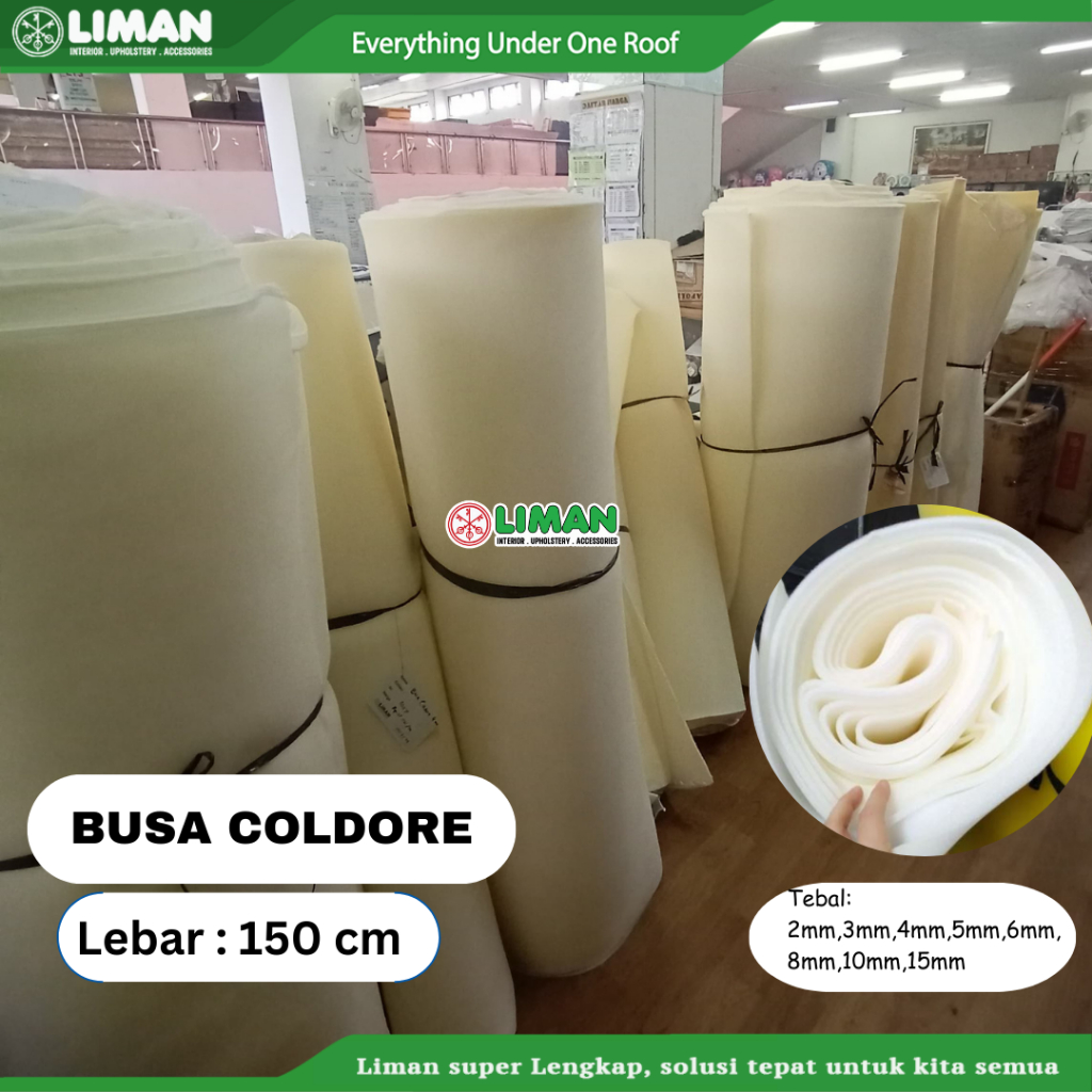 Jual Busa Coldore Berbagai Ketebalan (Lebar 150 cm) Busa Lapis Meteran ...
