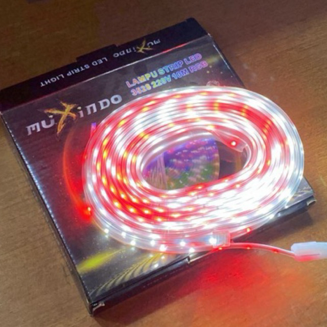 Jual LAMPU LED STRIP WARNA MUXINDO 220V 10M RGB | Shopee Indonesia