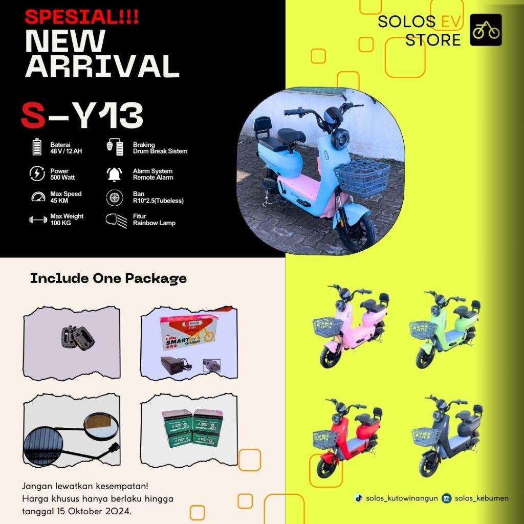 Jual NEW ARRIVAL!!! Sepeda listrik Solos Type S-Y13 | Shopee Indonesia