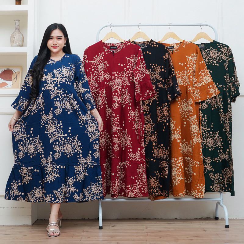 Jual Daster jumbo LD 120 Sekdress Lengan 3/4 Full Motif | Daster Arab ...