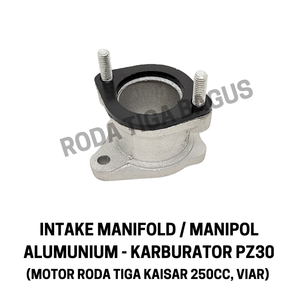 Jual Intake Manifold / Manipol Alumunium (Karburator PZ30) - motor roda tiga Kaisar 250cc, Viar ...