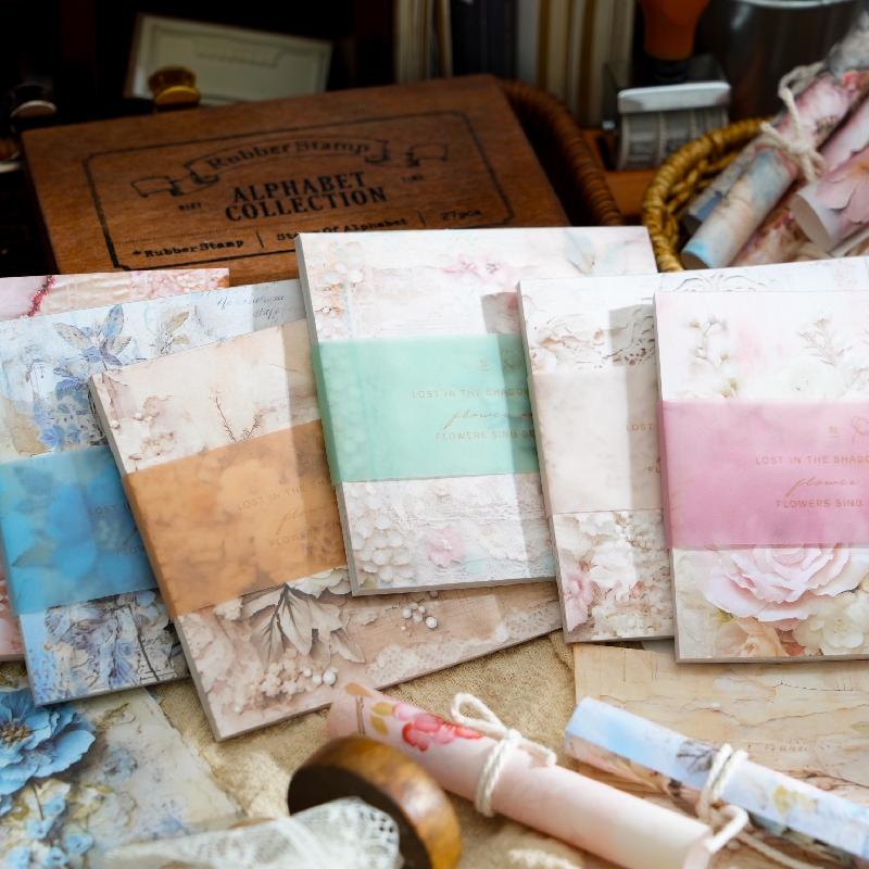 Jual 50 Lembar Kertas Hias Seri Bayangan Bunga 9,5x9,5cm Untuk Dekorasi ...