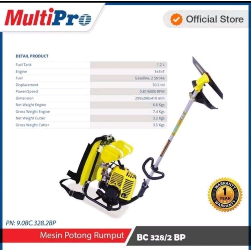 Jual Mesin pemotong rumput Multipro 2 tak - mesin potong rumput gendong ...