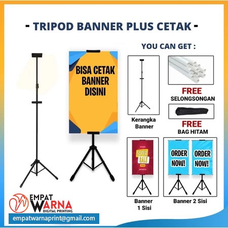 Jual Tripod Stand Banner Plus Cetak Standing Banner [Cetak Banner 1/2 ...