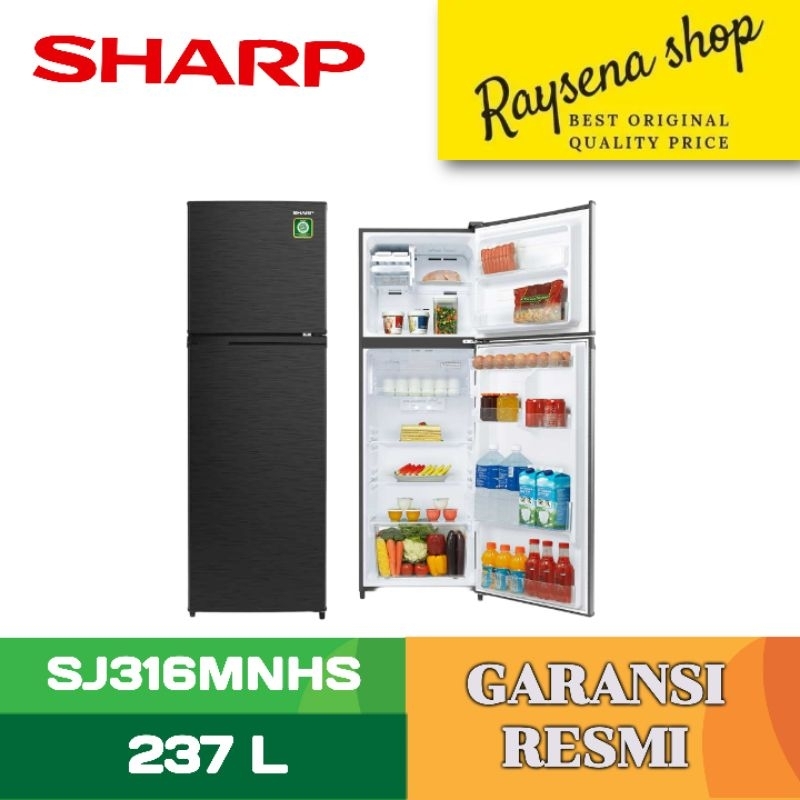 Jual SHARP KULKAS 2 PINTU KECIL SMALL 2 DOOR REFRIGERATOR SJ316MNHS ...