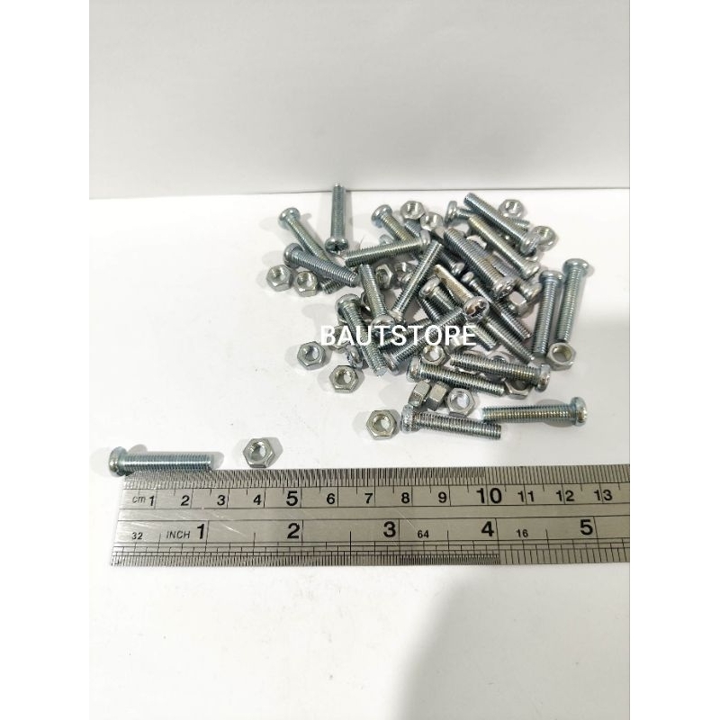 Jual Baut Mur Obeng Baut 8/5mm x 25mm (Paket 100pcs) | Shopee Indonesia